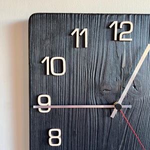 Square Wall Clock 30x30cm (11 3/4"x11 3/4"), Wooden Clock, Rustic Wall ...