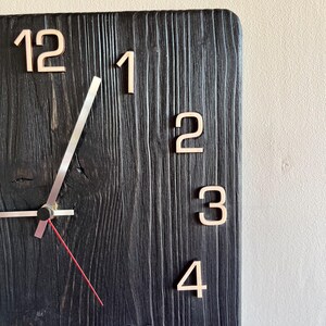 Square Wall Clock 30x30cm (11 3/4"x11 3/4"), Wooden Clock, Rustic Wall ...