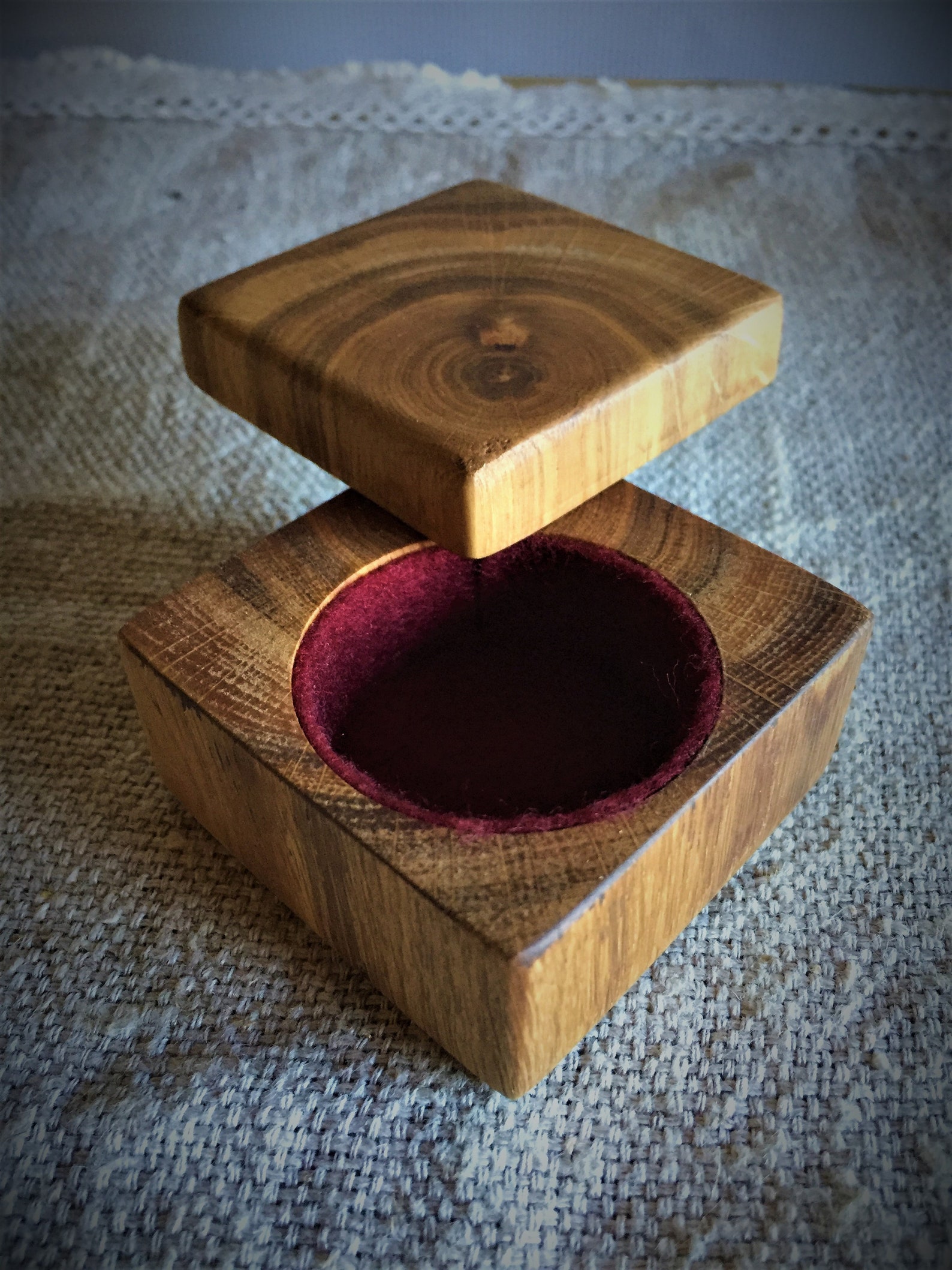 Wood Ring Box,rustic Wedding Box, Handmade Wooden Jewelry Box, Weding ...