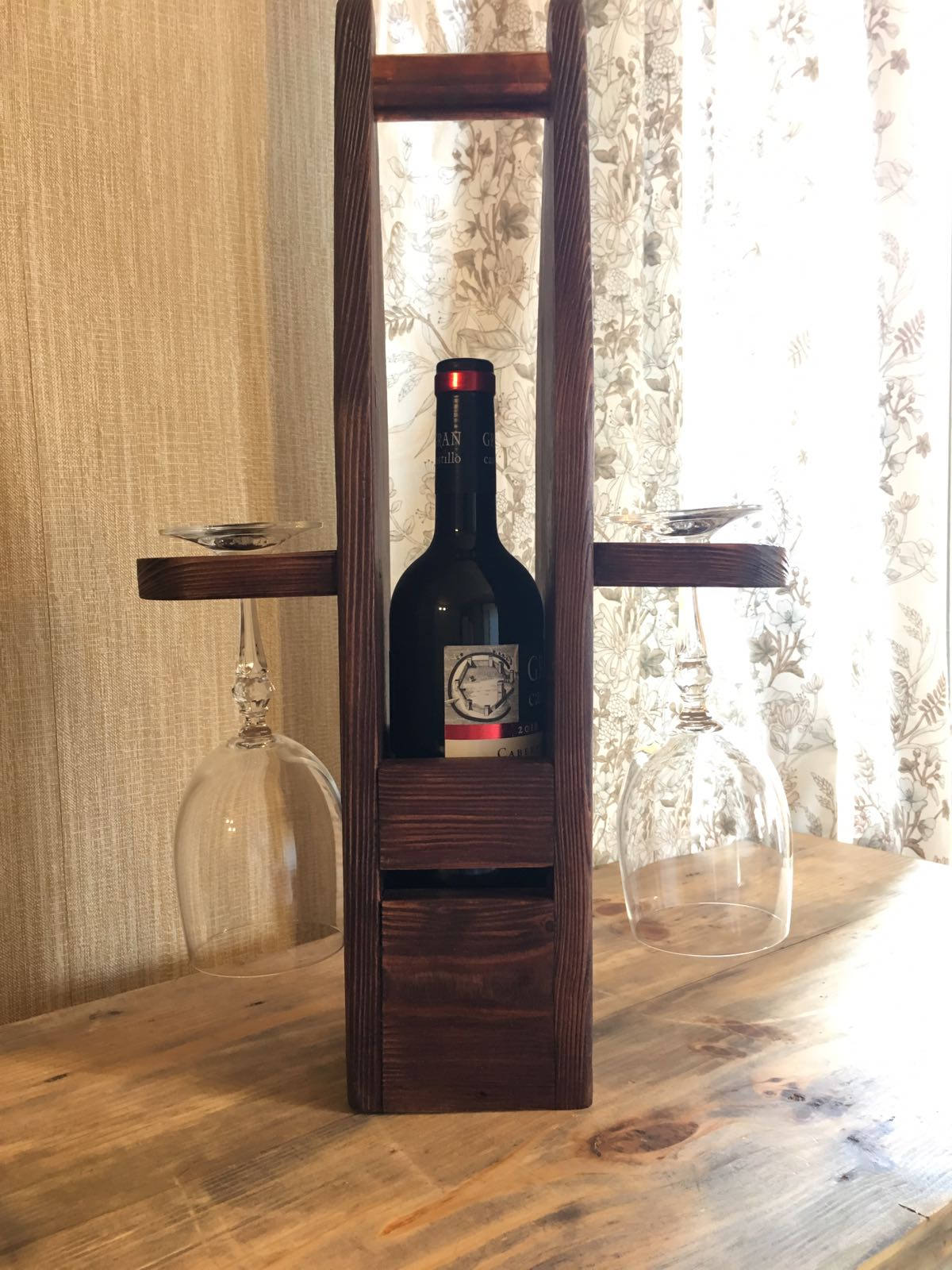 Rustic Wine Bottle Holder, Wine Caddy, Wooden Wine Holder, Reclaimed ...