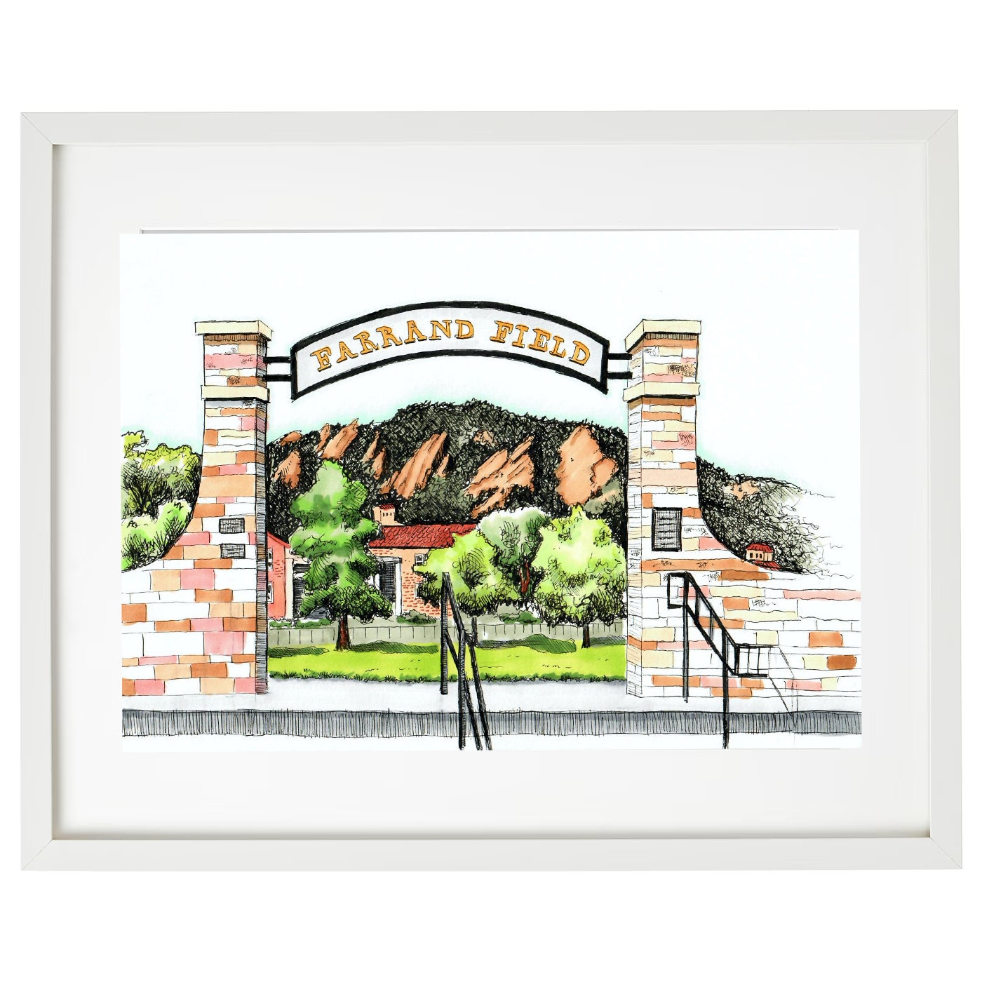 Farrand Field CU Boulder Flatirons Colorado Art Print - Etsy