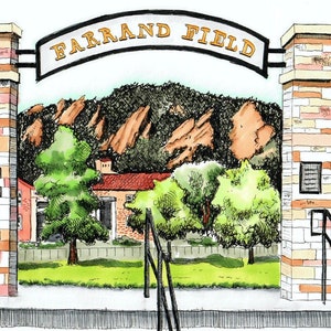 Farrand Field CU Boulder Flatirons Colorado Art Print - Etsy