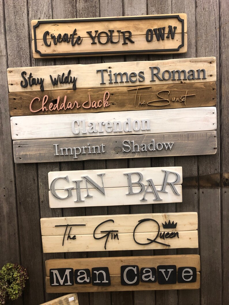 Custom Design Reclaimed Pallet Wood Distressed Sign - Etsy UK