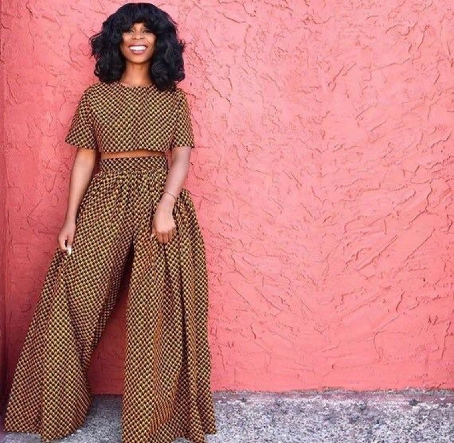 Ankara Palazzo Pants Set Crop Top African Dress Etsy