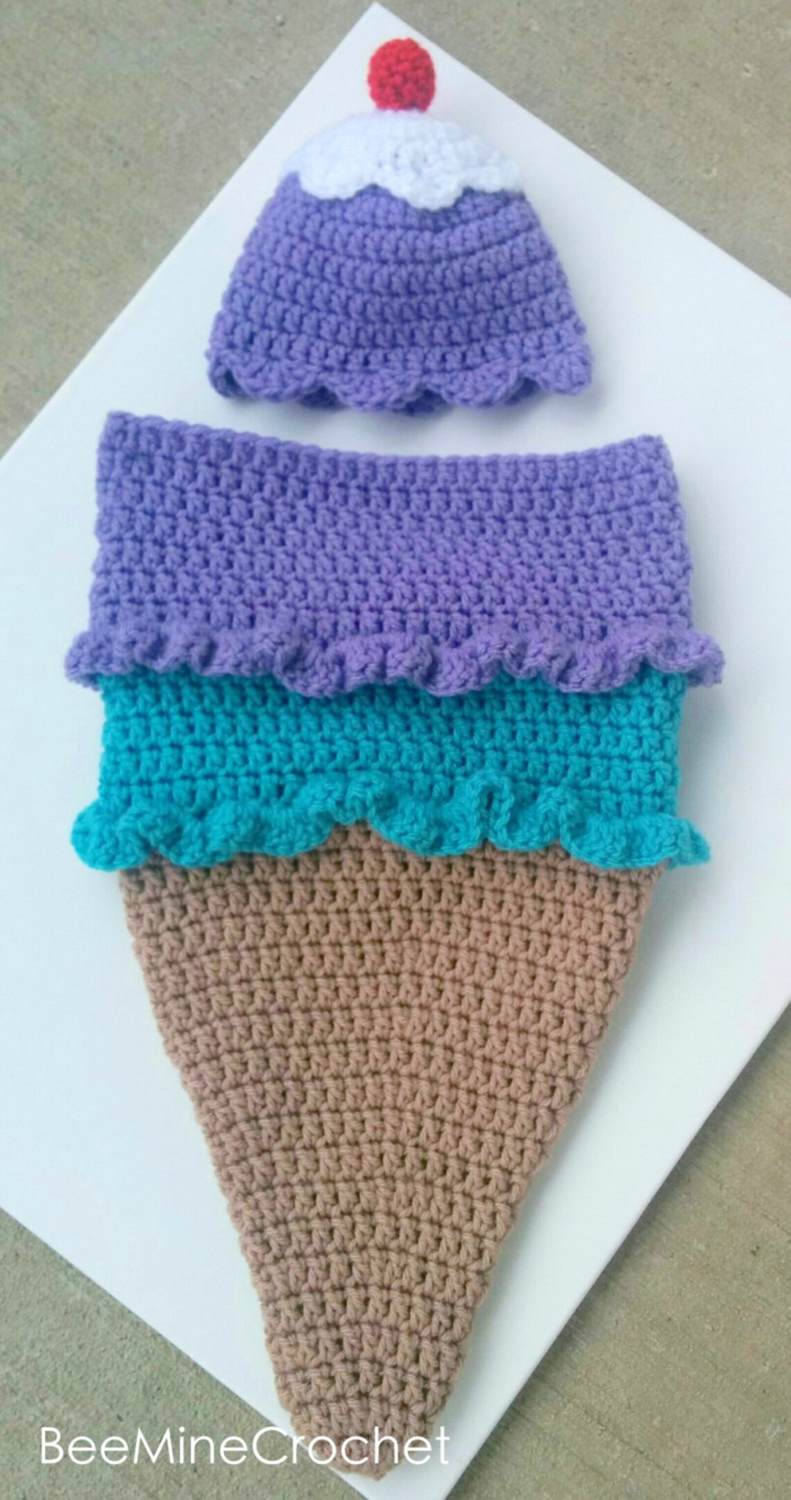 PATTERN/ Ice Cream Cone Newborn Cocoon/ Crochet / English US - Etsy