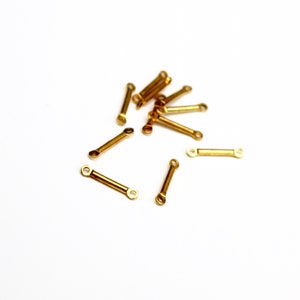 25 Pieces 2 Loop Connectors, Solid Raw Brass, 14x1mm, Vintage - Etsy