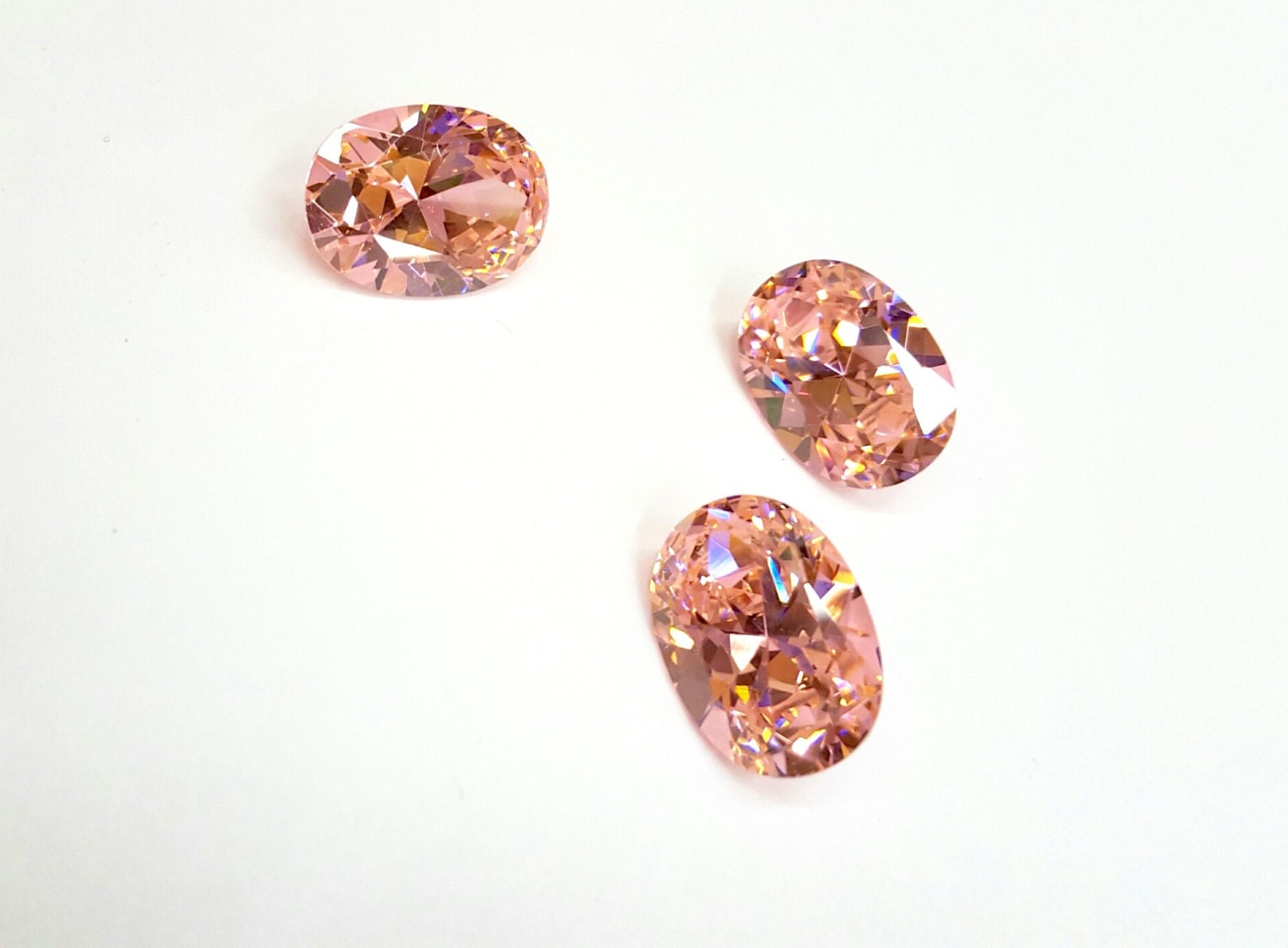 1 Piece Pink/ Rose Cubic Zirconia Stone Oval 12x10mm 6mm - Etsy