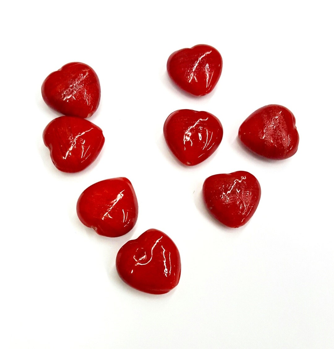 10 Pieces Bright Red Glass Heart Beads 3D Vintage 16x15mm - Etsy