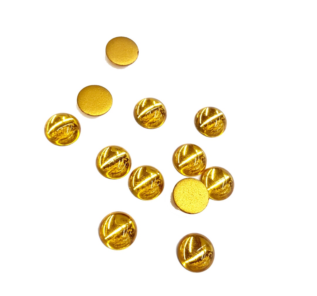 36 Pieces Topaz Glass Cabochons Golden Topaz Gold Foil on - Etsy