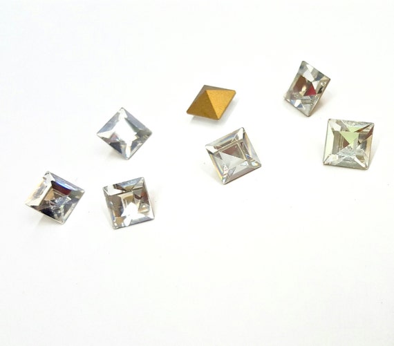 8 Pieces Crystal Swarovski Square Stones Article 4400 | Etsy