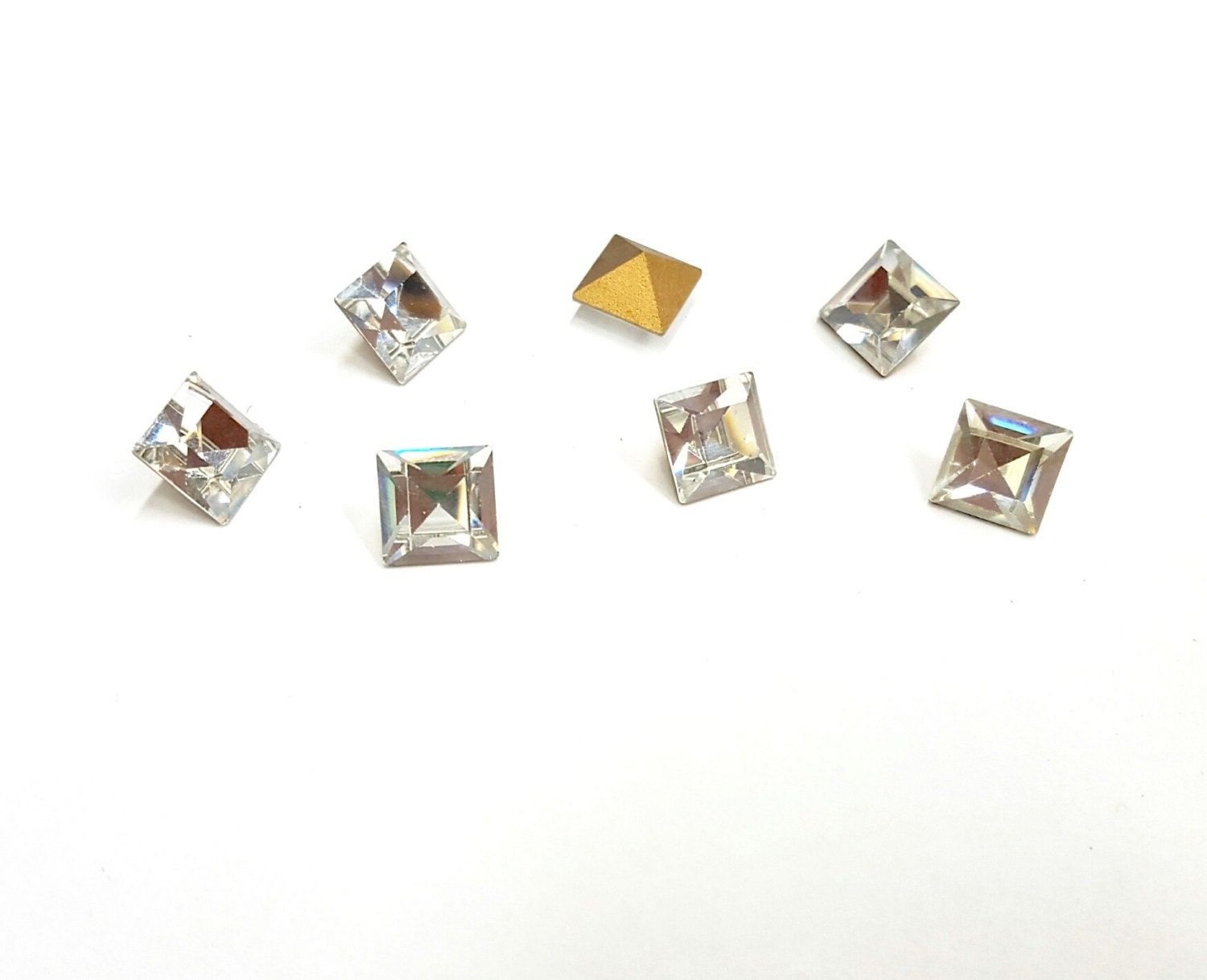 8 Pieces Crystal Swarovski Square Stones Article 4400 - Etsy