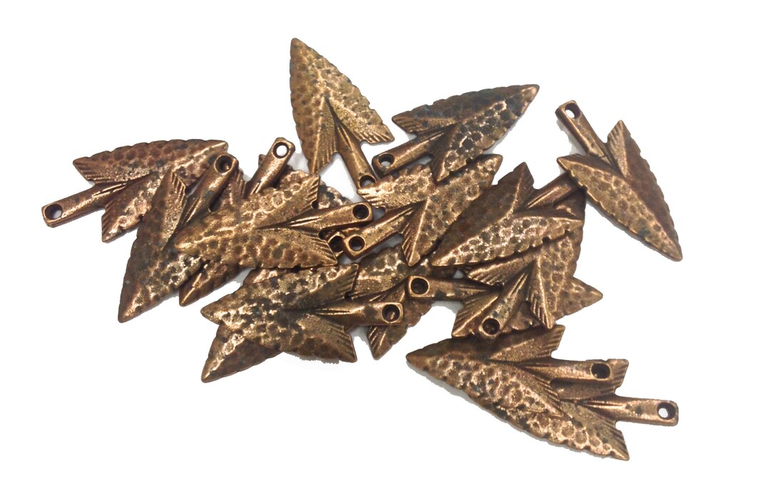 6 Pieces of Arrow Head Pendants Copper Plated 32x11 - Etsy