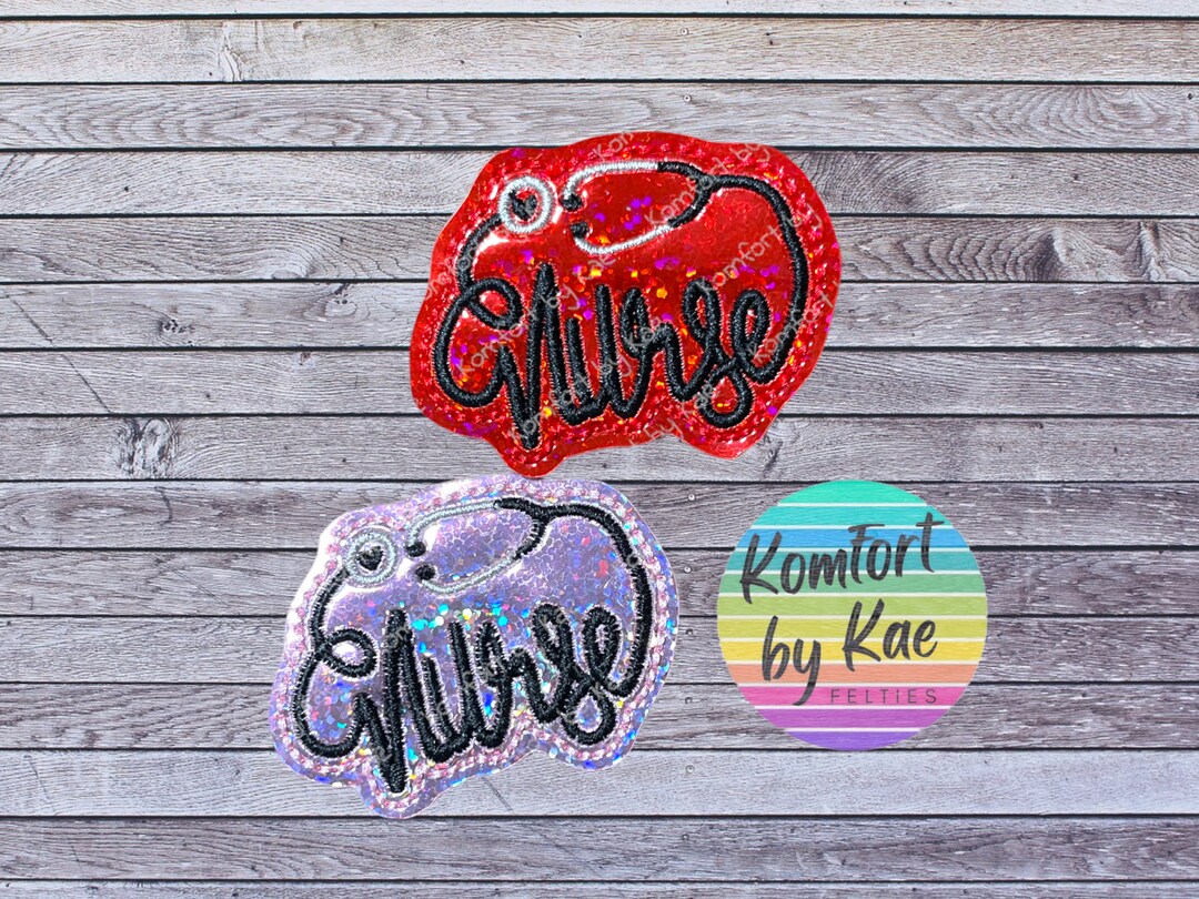 Nurse Script Stethoscope Felties Felt Embellishments Felt Applique Hair ...