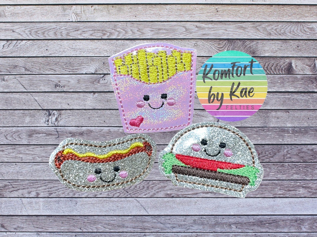 Glitter Happy Fast Food Felties- Felt Embellishments * Felt Applique ...