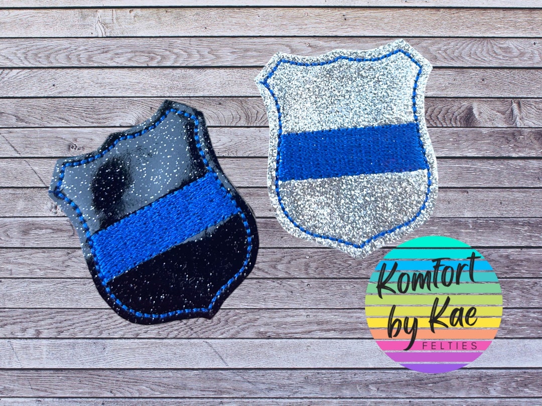 Blue Line Police Badge Felties * Felt Embellishments * Felt Applique ...