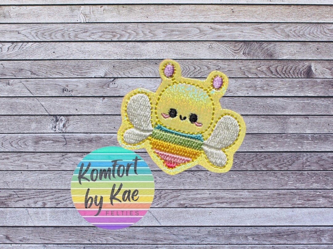 Rainbow Bee Felties * Felt Embellishments * Felt Applique * Hair Bow ...