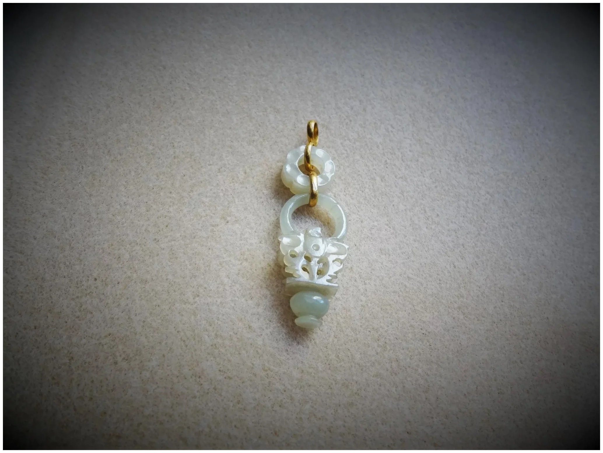 Antique Chinese White Nephrite Jade Devil's Work Pendant 14k Bail - Etsy
