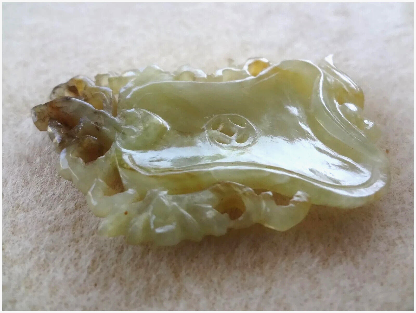 Vintage Chinese Hand Carved Fan Design Jade Pendant Amulet - Etsy