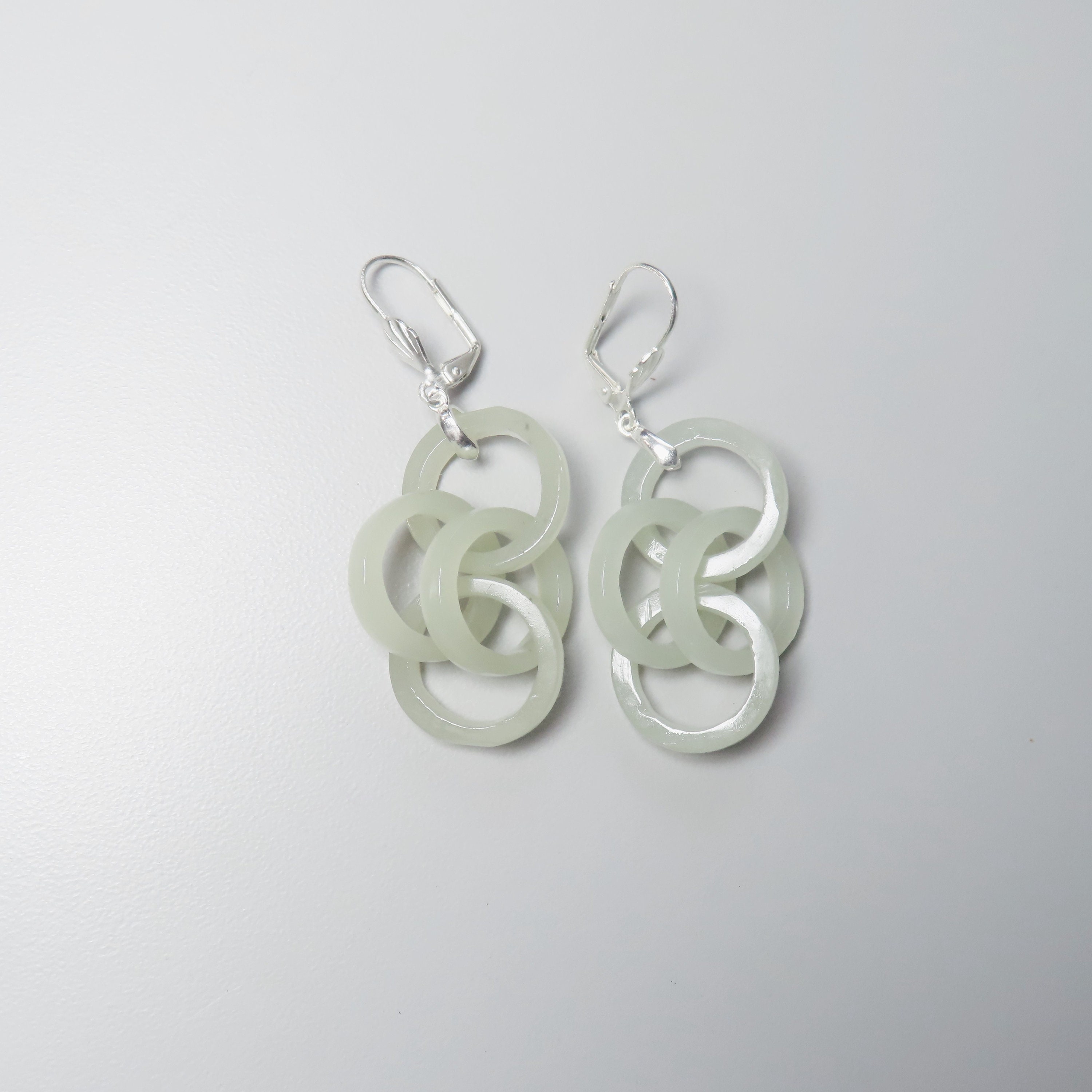 Vintage Chinese Carved Nephrite Jade "devil's Work" Four Interlocking ...