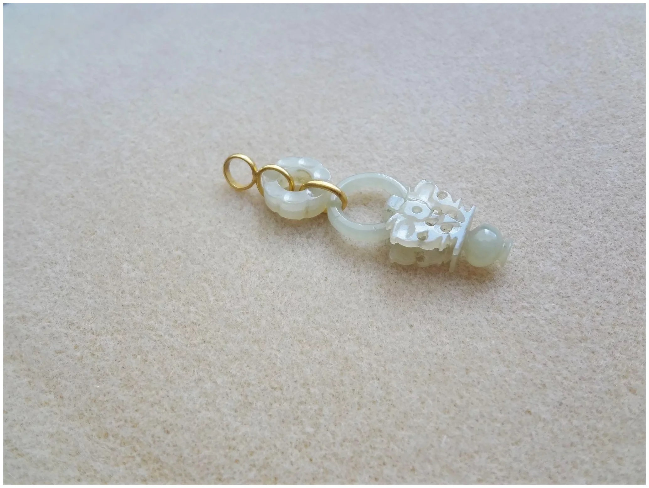 Antique Chinese White Nephrite Jade Devil's Work Pendant 14k Bail - Etsy