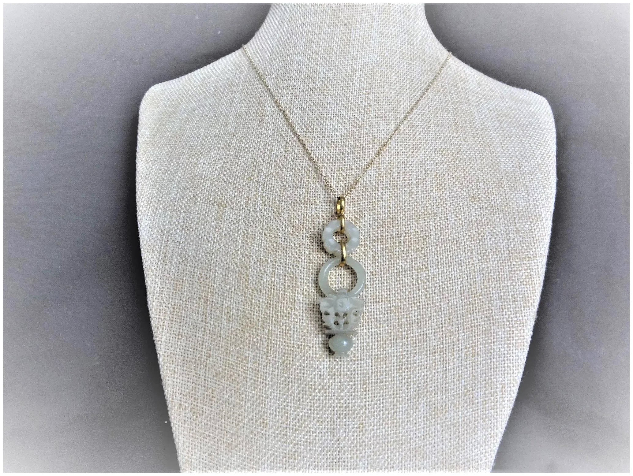 Antique Chinese White Nephrite Jade Devil's Work Pendant 14k Bail - Etsy