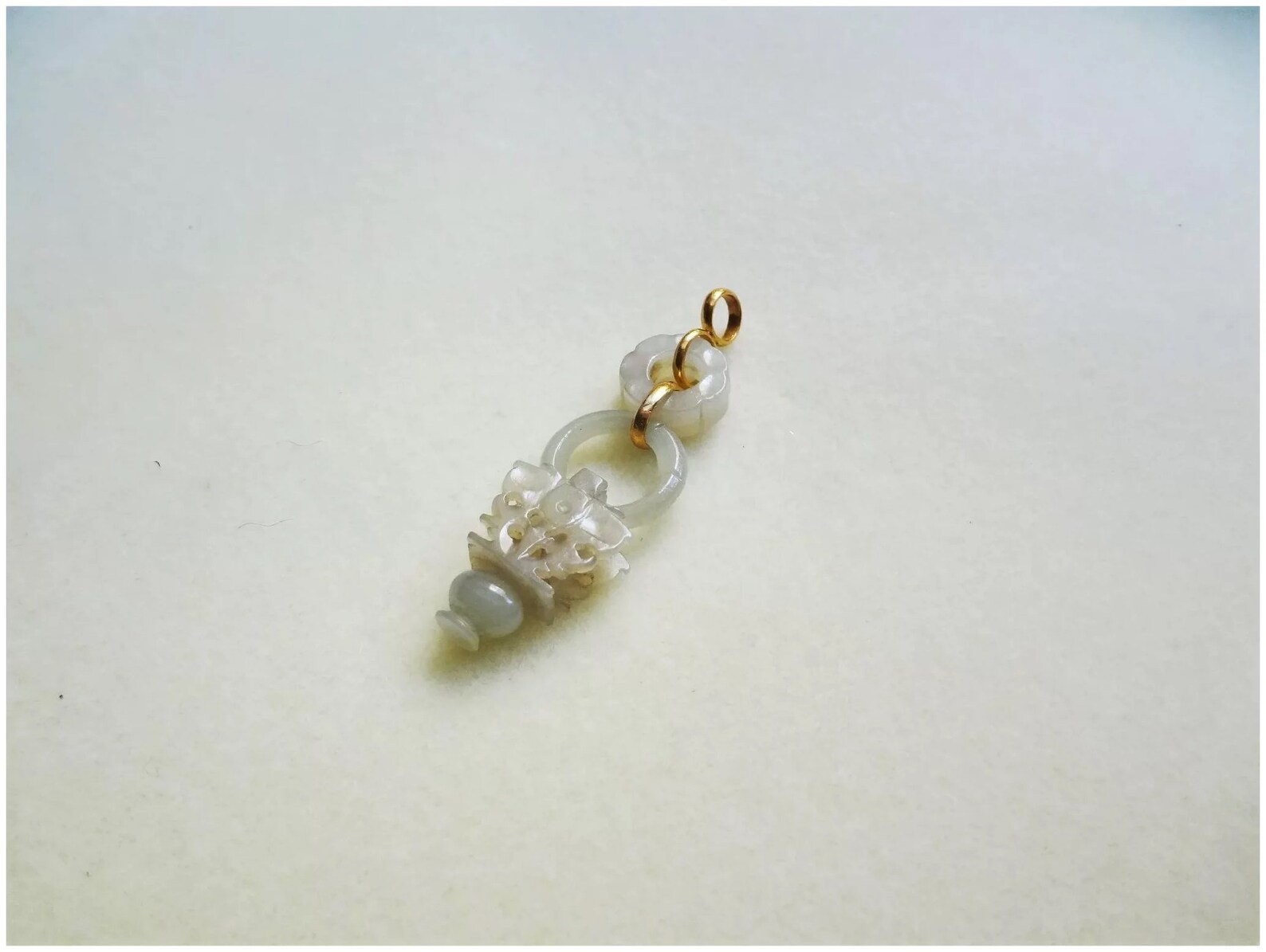 Antique Chinese White Nephrite Jade Devil's Work Pendant 14k Bail - Etsy