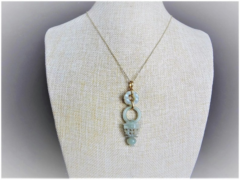 Antique Chinese White Nephrite Jade Devil's Work Pendant 14k Bail - Etsy