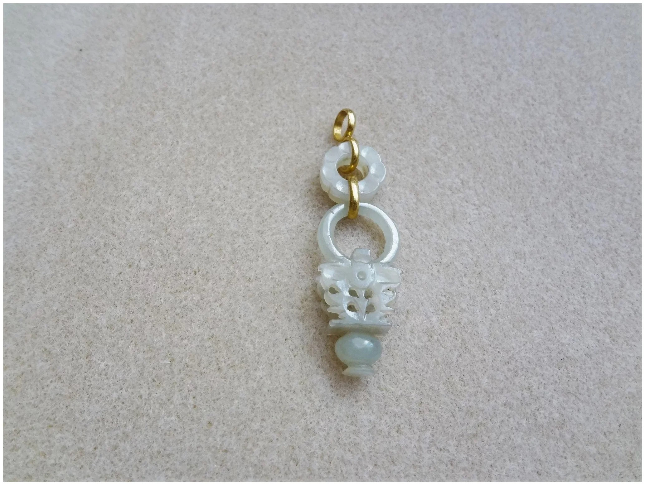 Antique Chinese White Nephrite Jade Devil's Work Pendant 14k Bail - Etsy