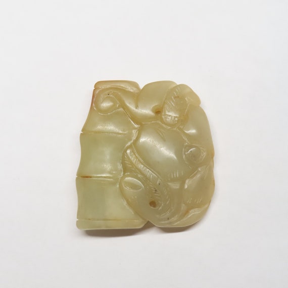 Antique Chinese Hand Carved Yellow Nephrite Jade Elep… - Gem
