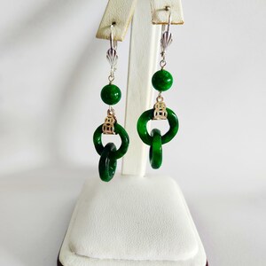 Chinese Hand Carved Imperial Green Jadeite Jade Devil's Work Sterling ...