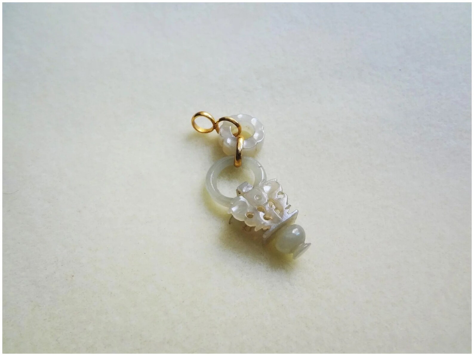 Antique Chinese White Nephrite Jade Devil's Work Pendant 14k Bail - Etsy