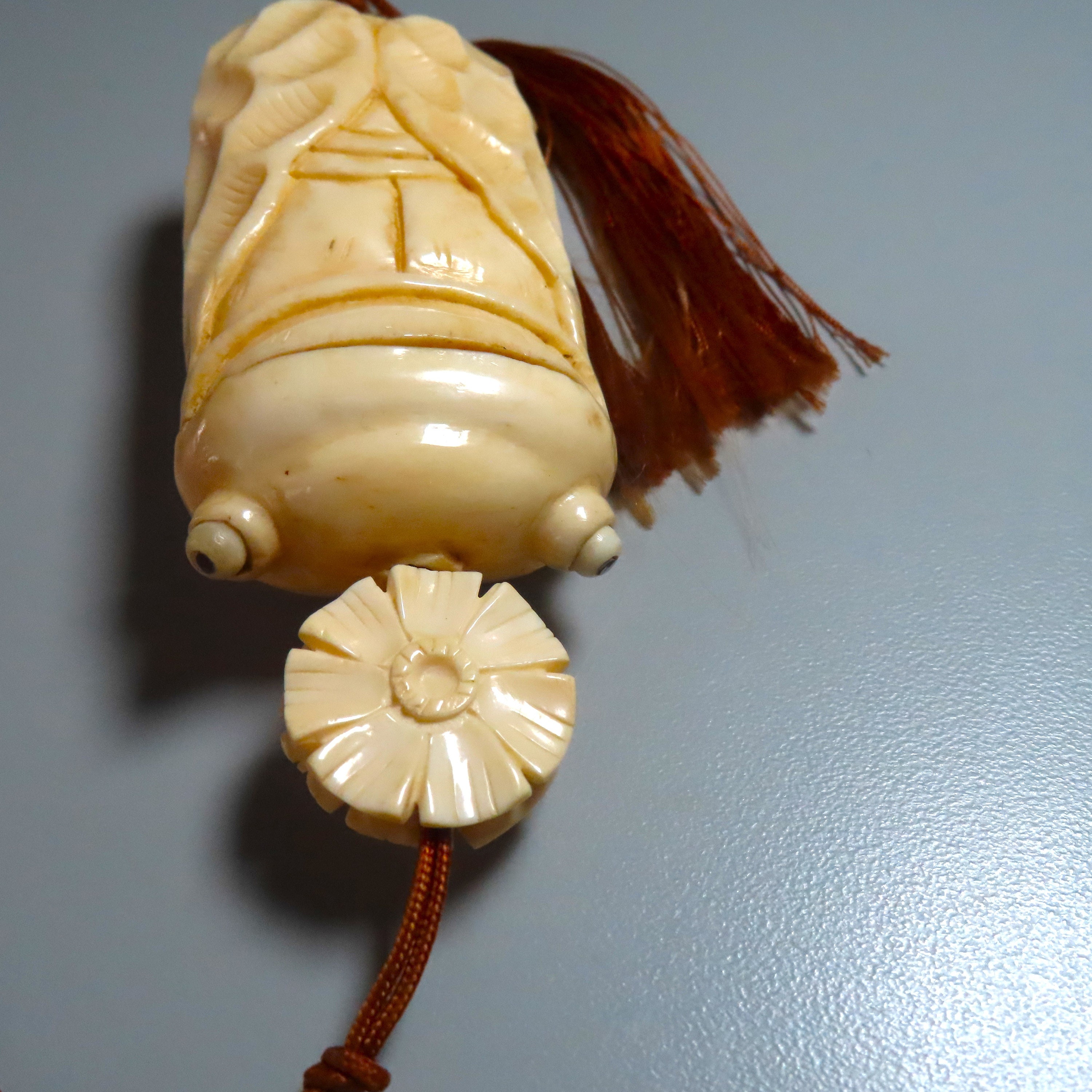 Vintage 1900's Japanese Hand Carved Cicada INRO With Lid Chrysanthemum ...