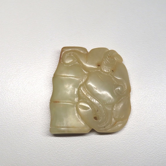 Antique Chinese Hand Carved Yellow Nephrite Jade Elep… - Gem