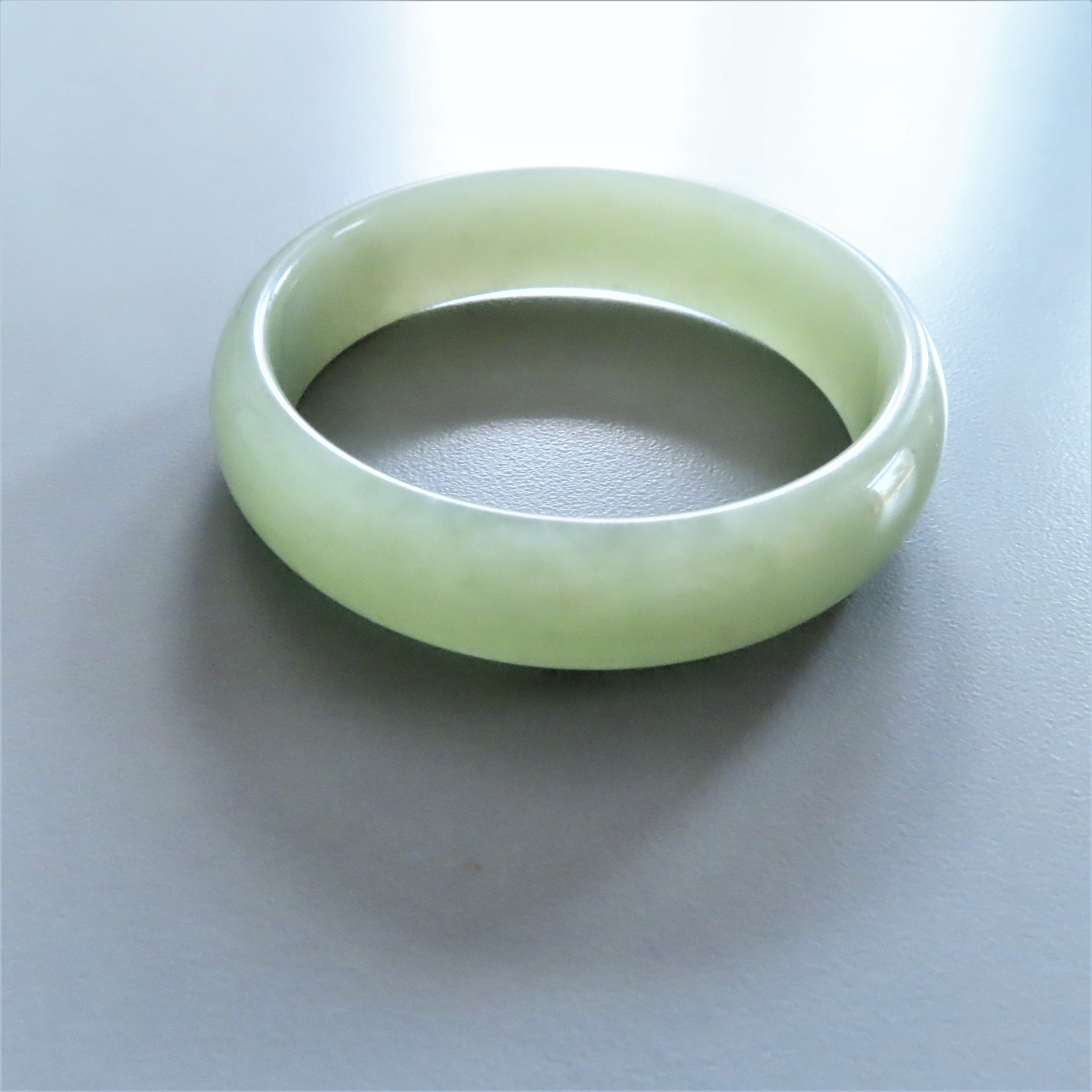 Vintage 1980's Chinese Semi Translucent Green Nephrite Jade Bangle - Etsy