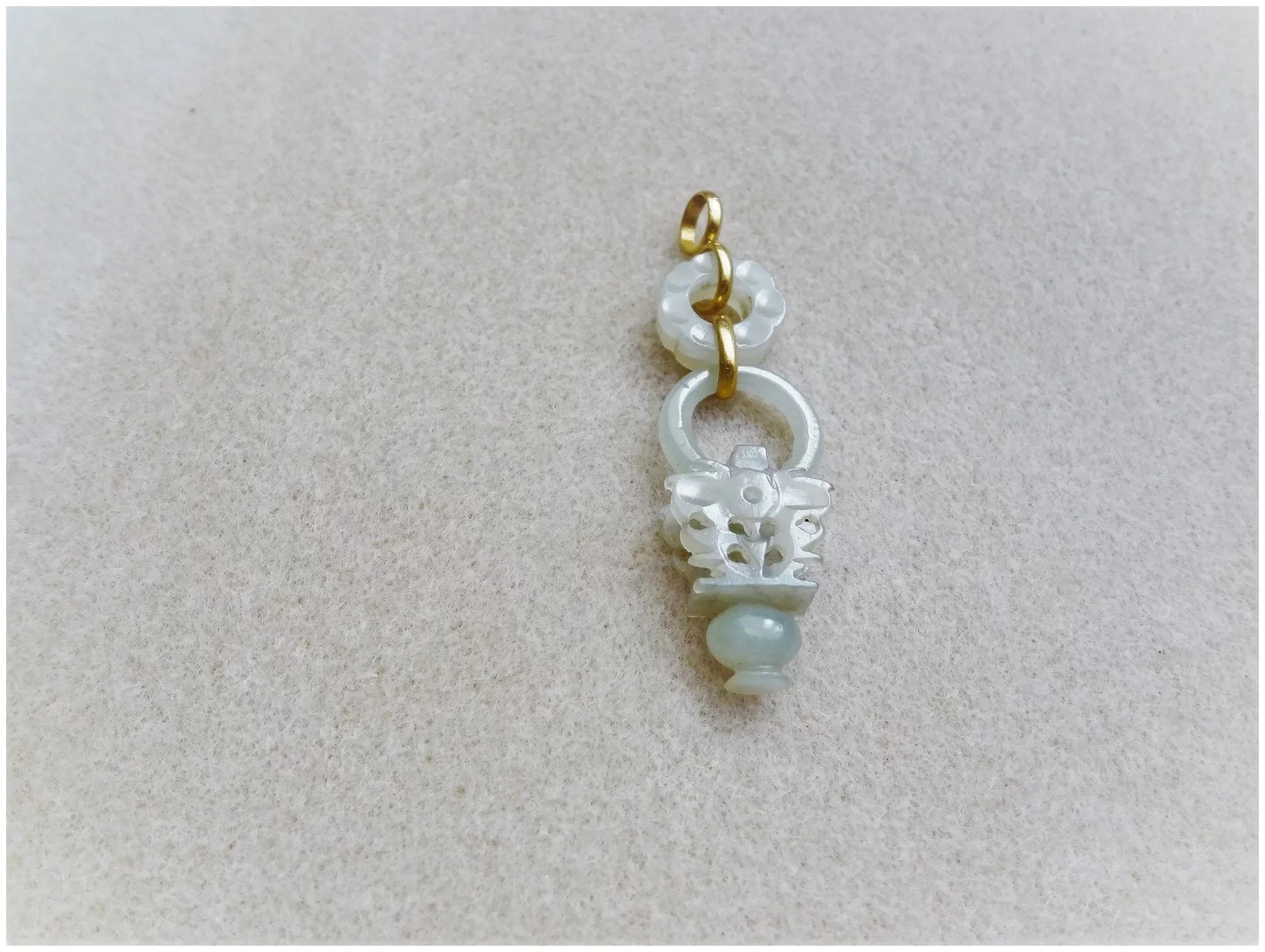 Antique Chinese White Nephrite Jade Devil's Work Pendant 14k Bail - Etsy