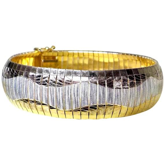 Vintage Italian Omega Three Tone 14k Gold Vermeil Dia… - Gem