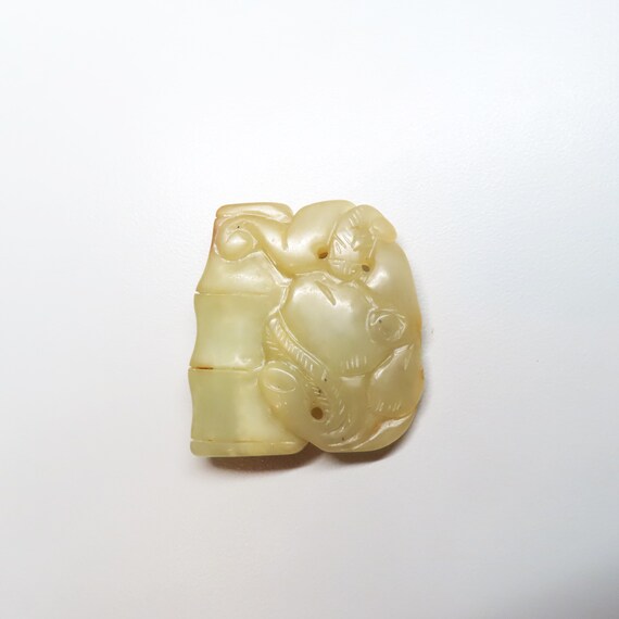 Antique Chinese Hand Carved Yellow Nephrite Jade Elep… - Gem