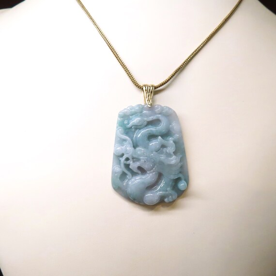 Vintage Chinese Large Translucent Blue Jadeite Jade H… - Gem