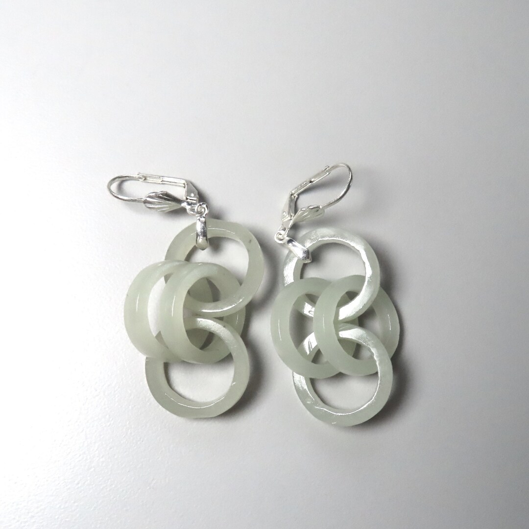 Vintage Chinese Carved Nephrite Jade "devil's Work" Four Interlocking ...