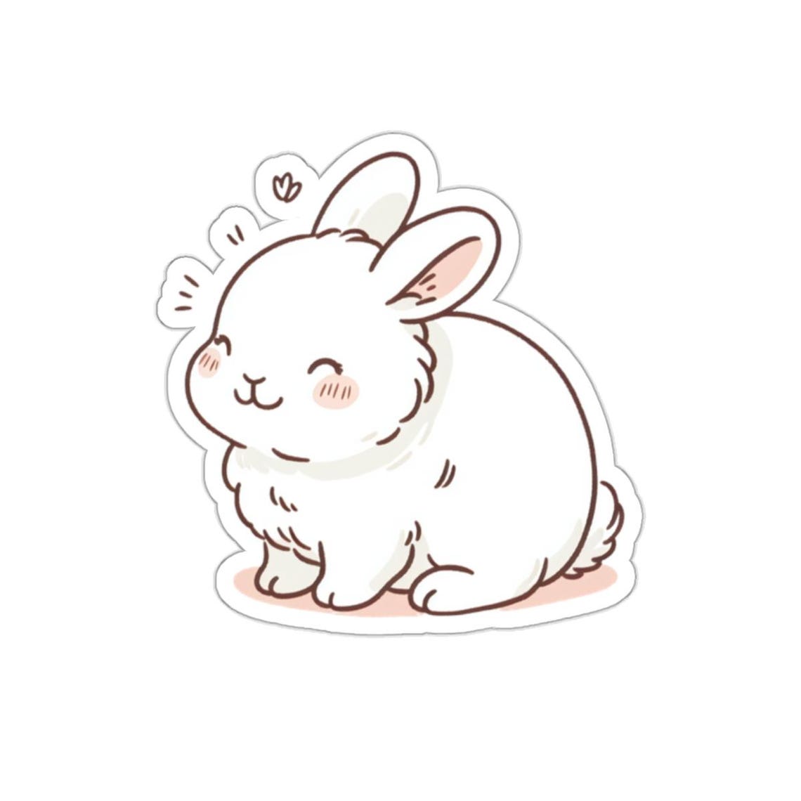 Cute White Bunny Sticker - Etsy