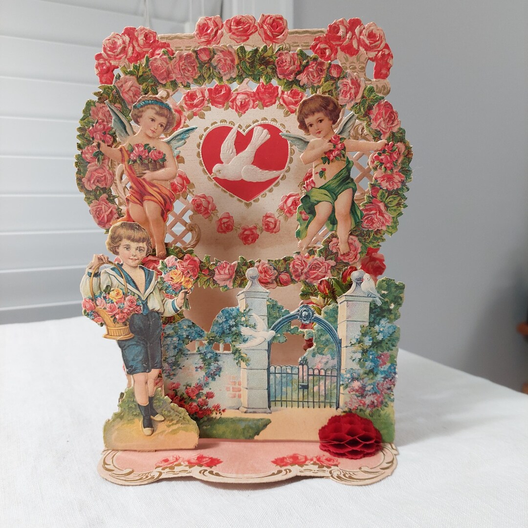 Antique Pull-down Pop-out Valentine's Day Card - Etsy