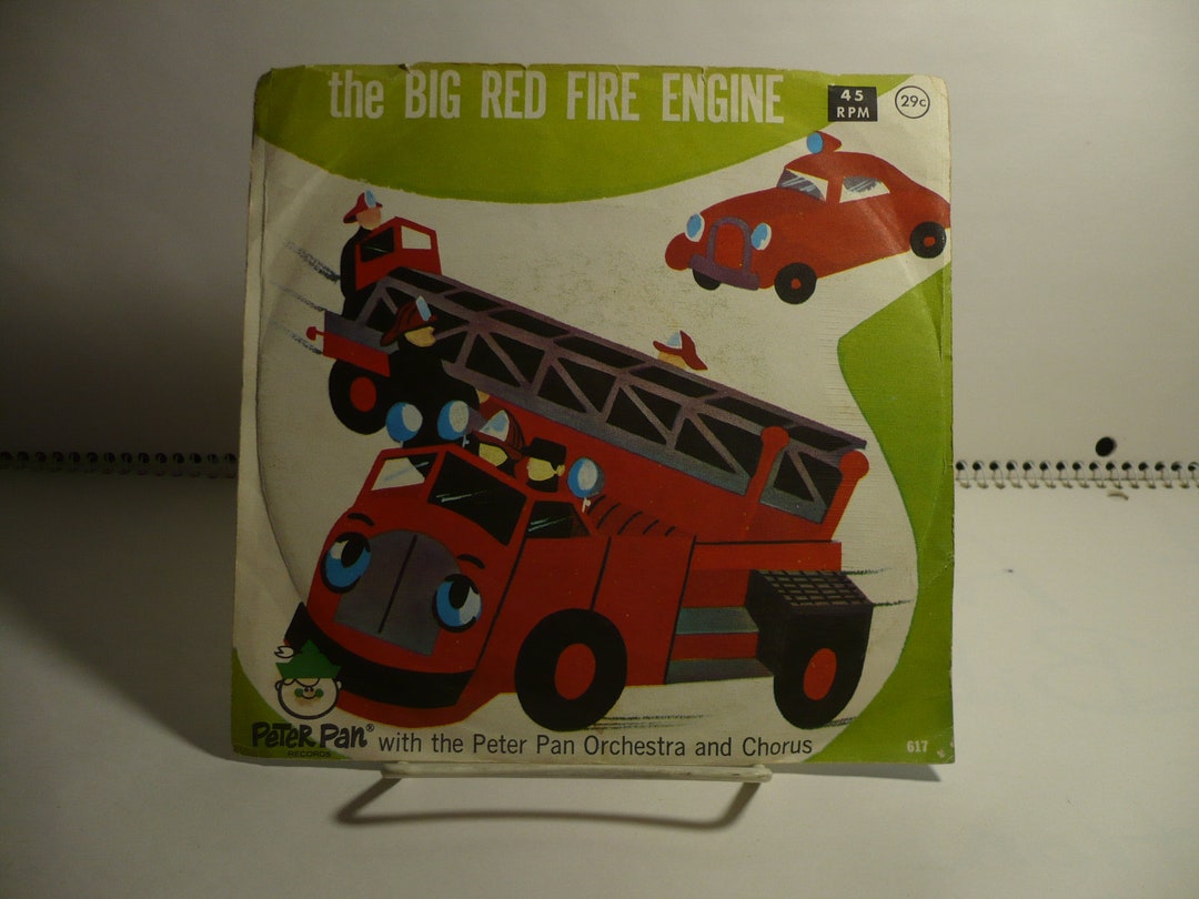 45 RPM Record , the Big Red Fire Engine - Etsy