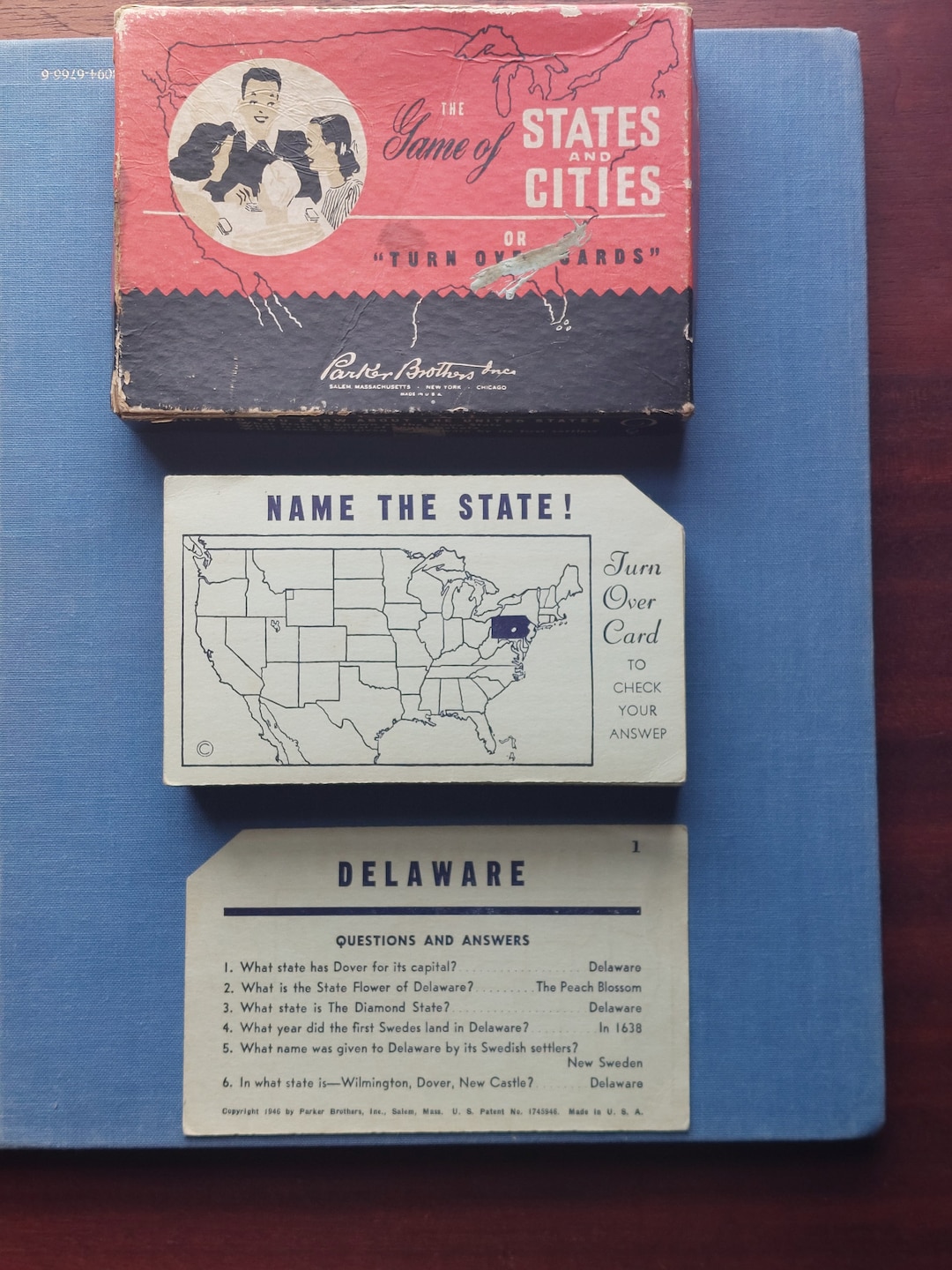 Vintage Card Game, States and Cities - Etsy