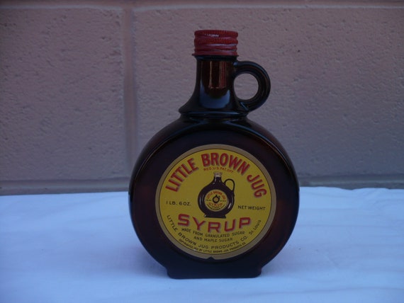 Little Brown Jug Syrup Bottle and Paper Label - Etsy