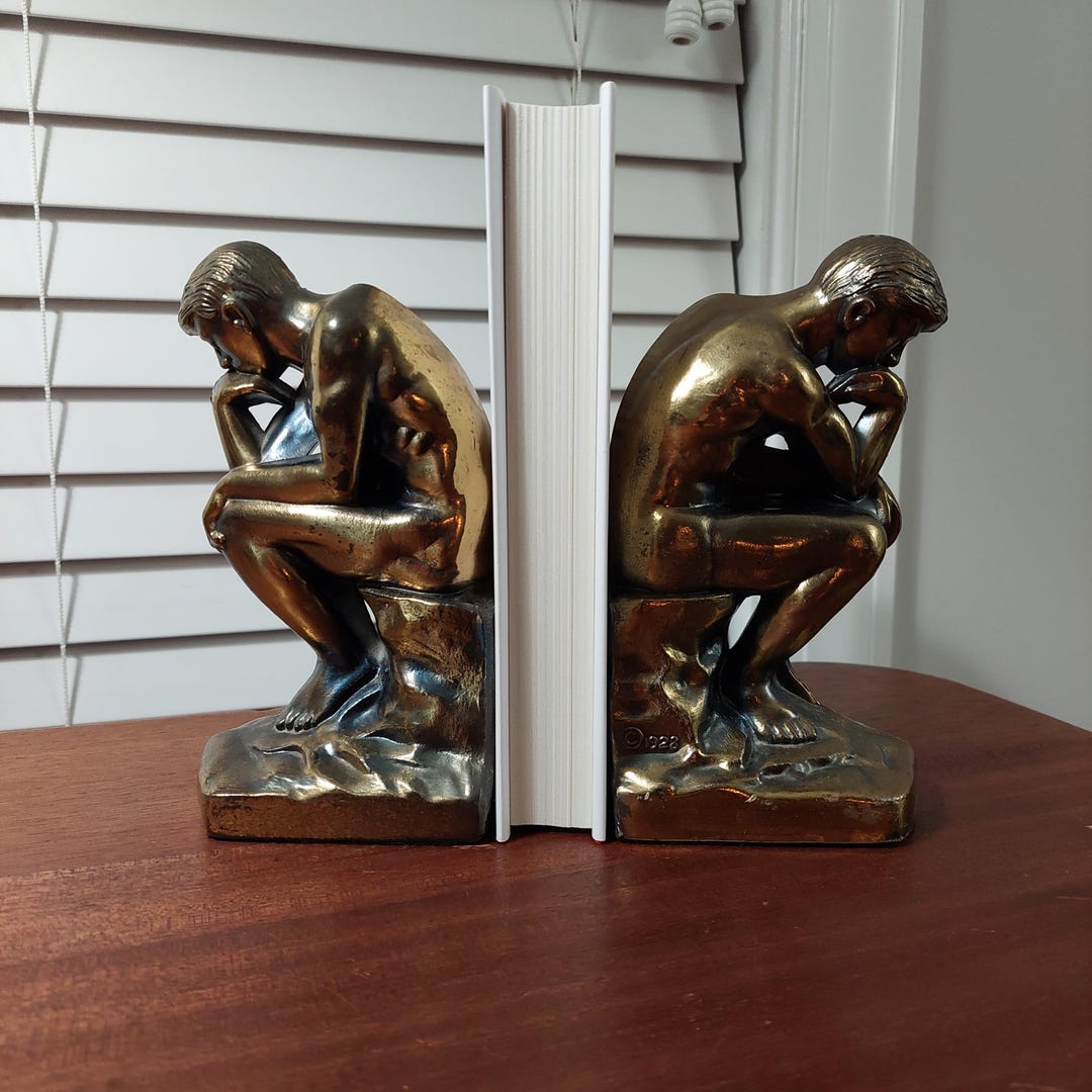 Brass Bookends, the Thinker - Etsy