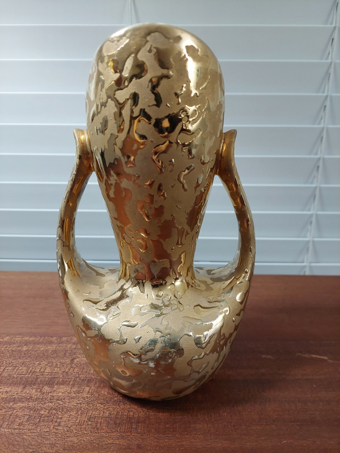 Vintage 24KT Gold Weeping Gold Vase - Etsy