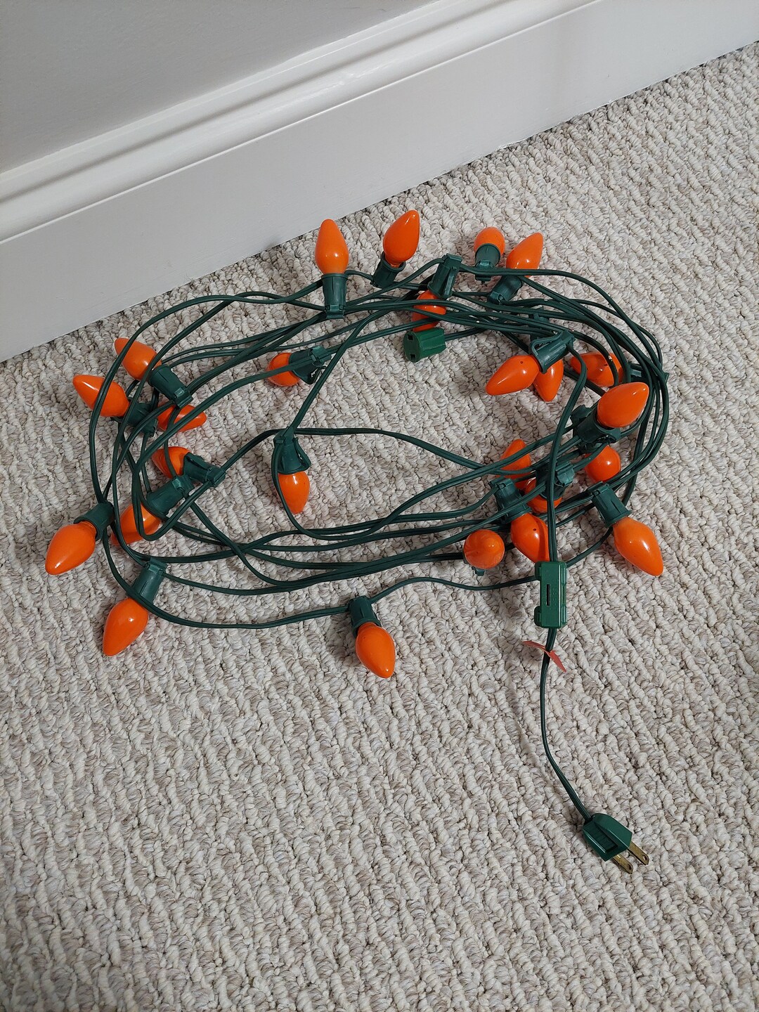 String of Vintage Orange Lights - Etsy