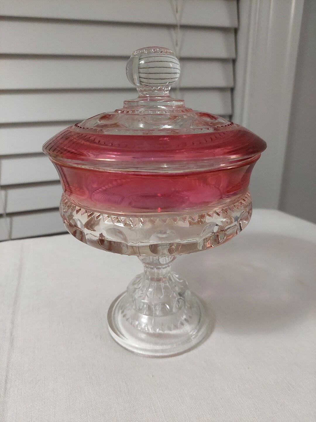 Vintage King's Crown Ruby Flash Glass - Etsy