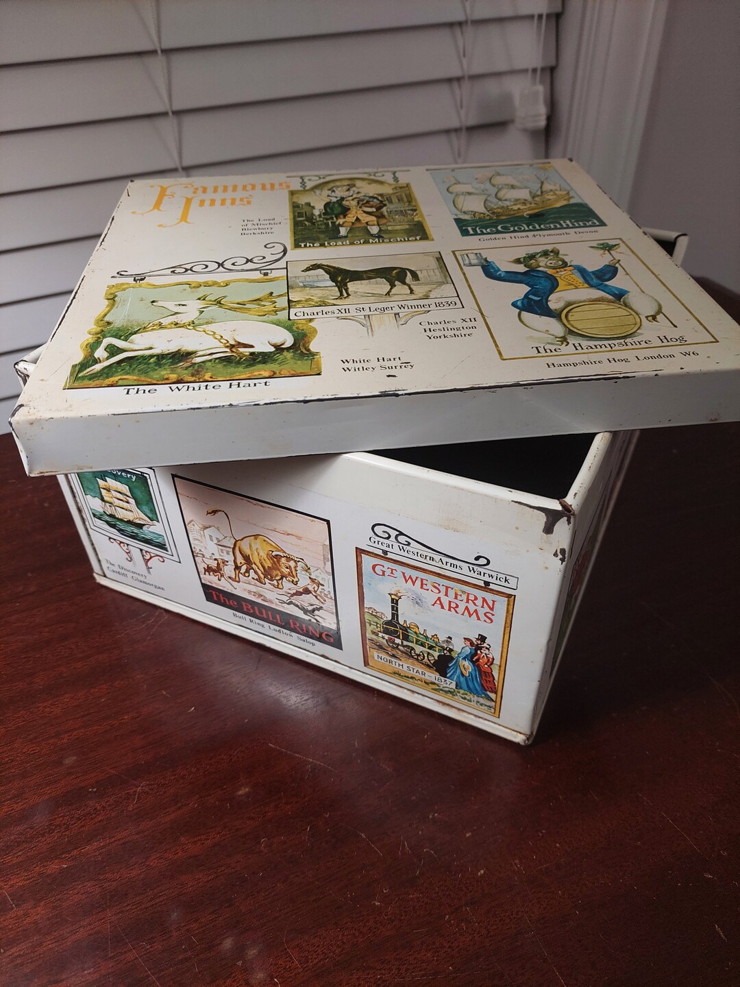 Antique Square Biscuit Tin - Etsy