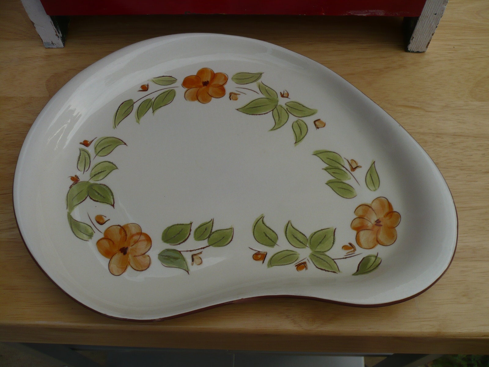 Stangle Pottery Kidney-shaped Platter Bittersweet - Etsy